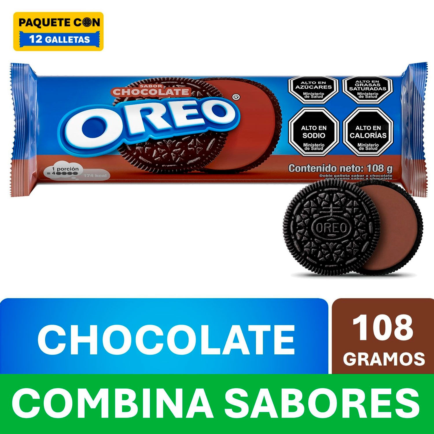 Galletas Oreo Rollo Sabor Chocolate 108 g